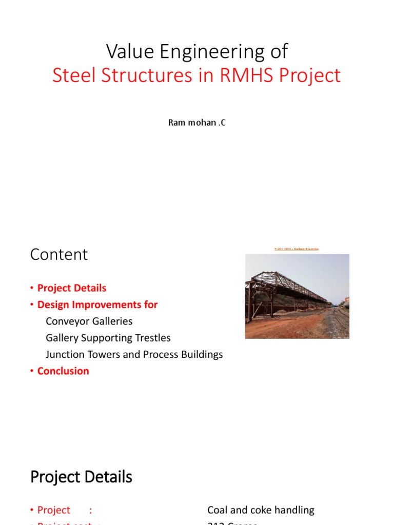 Value Engineering Of: Steel Structures in RMHS Project | PDF