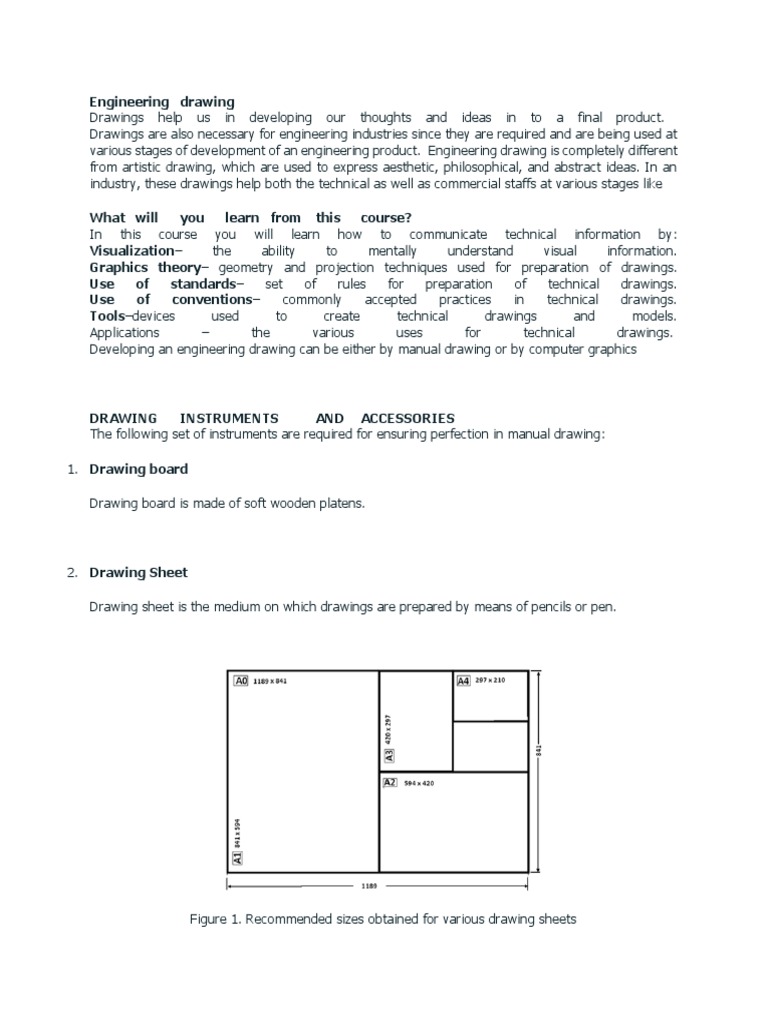 Engineering Drawing Introductory Notes | PDF | Drawing | Technical Drawing
