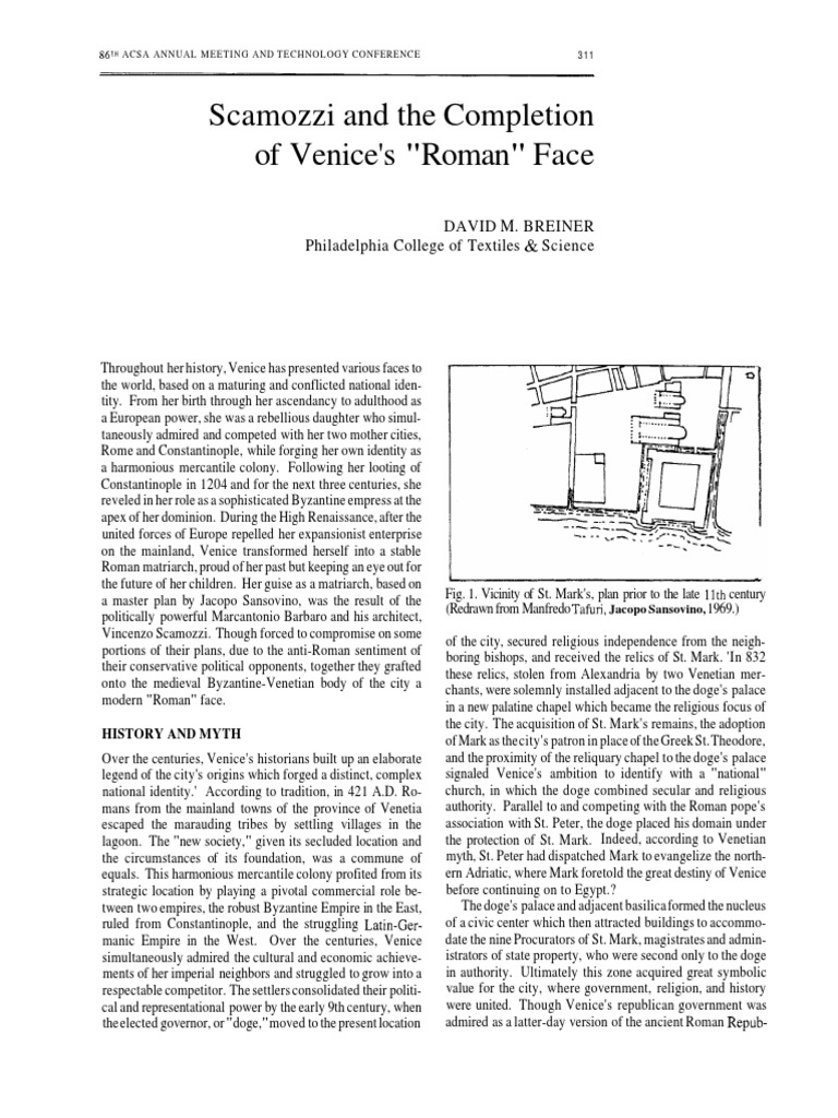 Scamozzi and The Completion of Venice's "Roman" Face: David Breiner ...