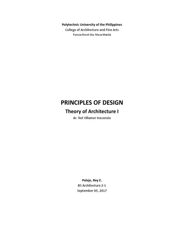 Principles of Design | PDF | Composition (Visual Arts) | Design