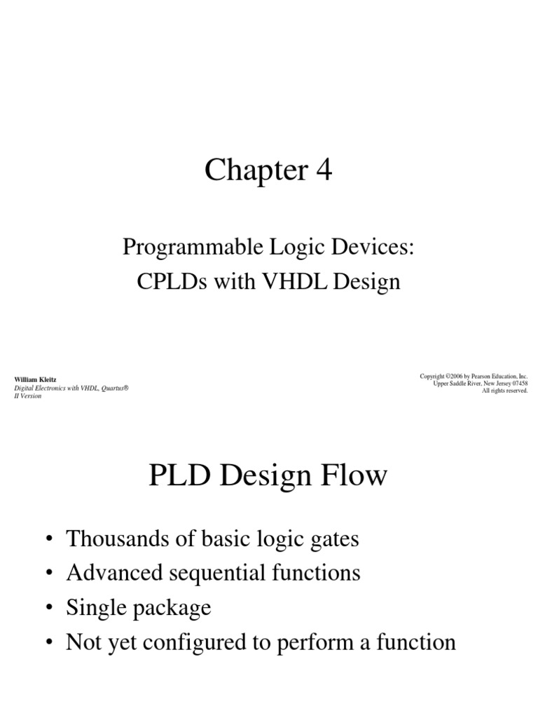 Chapter 4 Programmable Logic Devices Cplds With VHDL Design Copyright 2006 | PDF | Vhdl ...