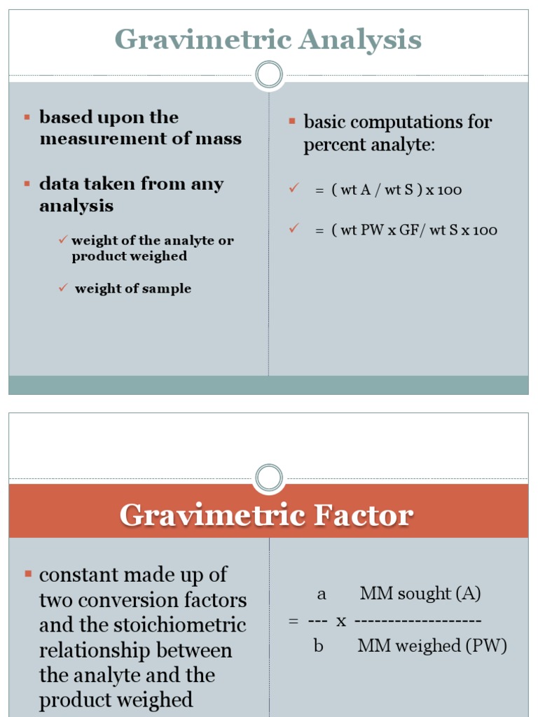11 Gravimetric Methods | PDF | Chemical Compounds | Sets Of Chemical ...