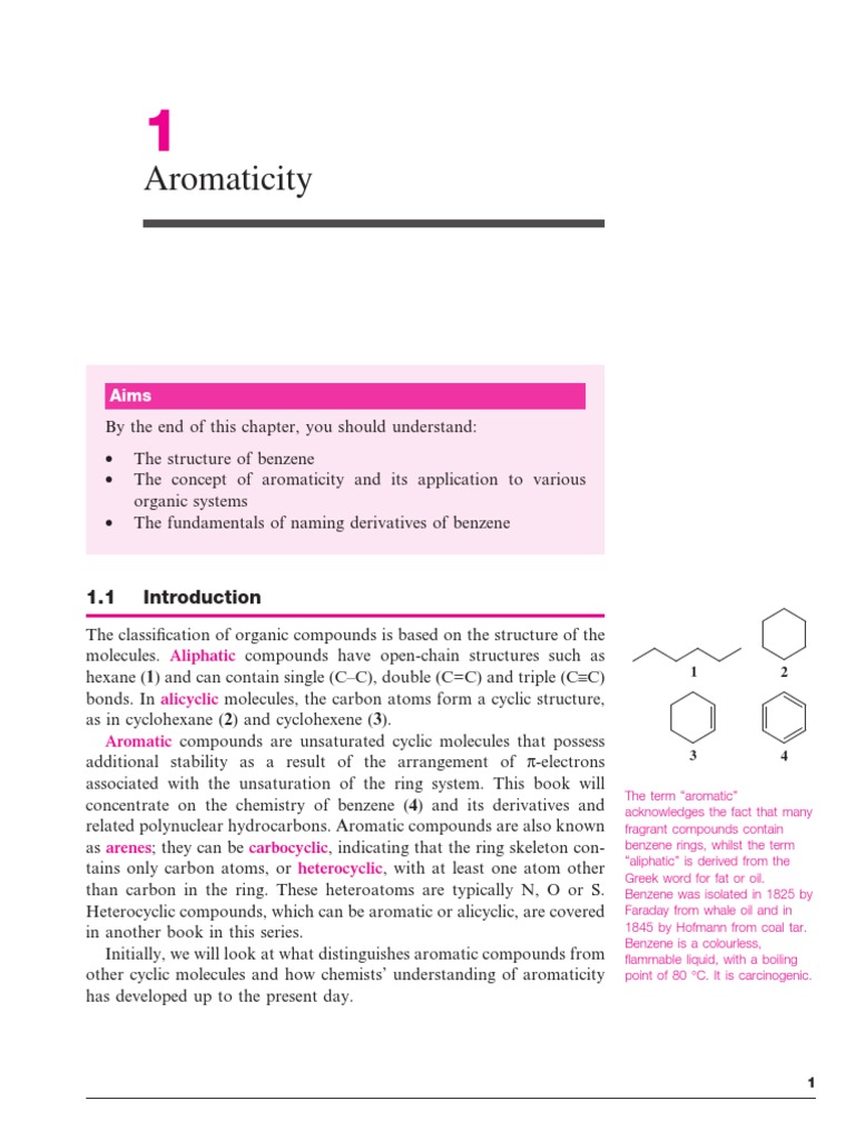 Aromaticity: Aliphatic Alicyclic Aromatic | PDF | Aromaticity | Ion