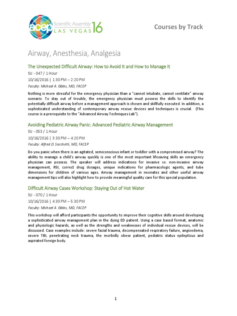 Airway, Anesthesia, Analgesia Track | PDF | Anesthesia | Pain