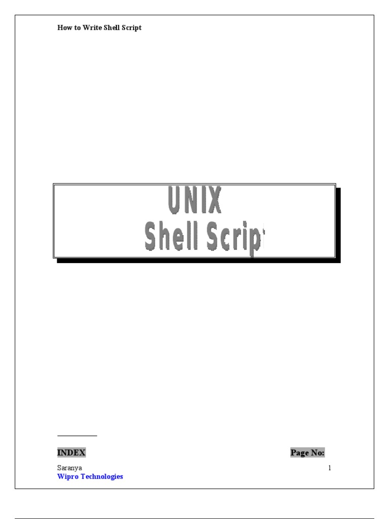 Unix Shell Script Pdf Command Line Interface Parameter Computer Programming