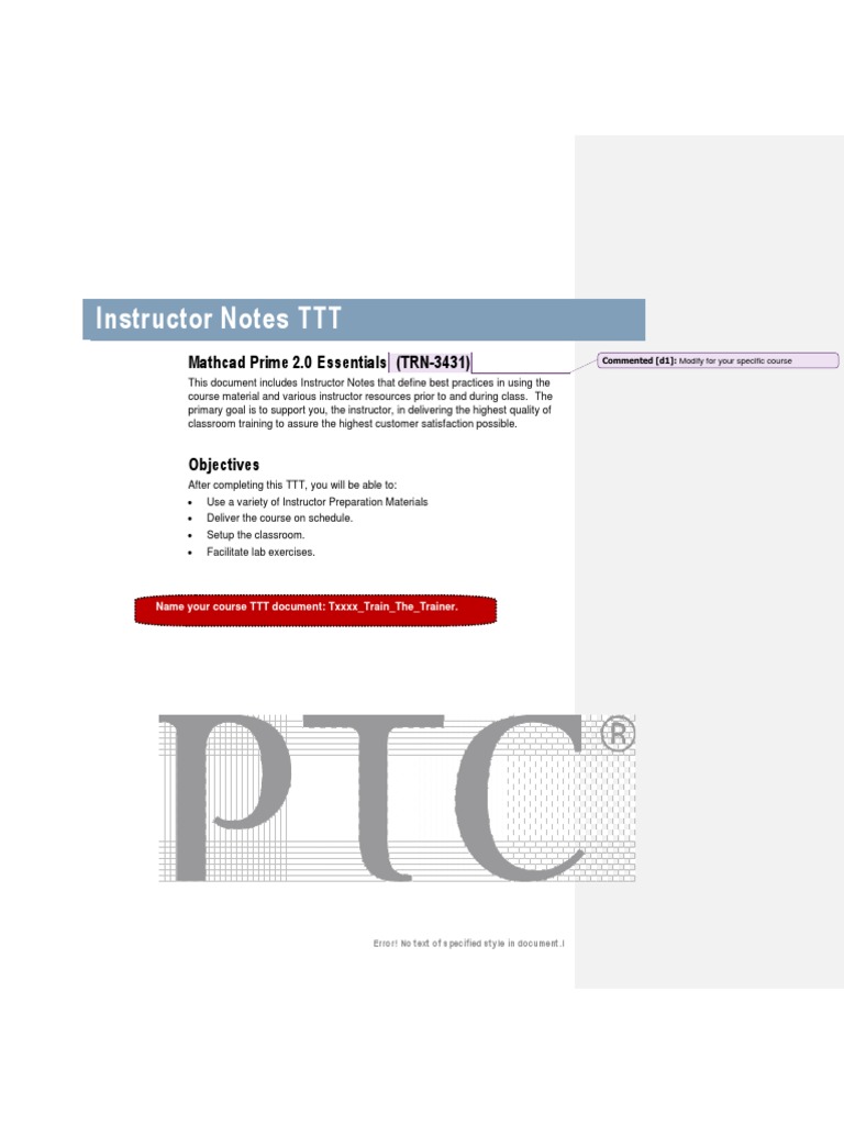 T3260 Train The Trainer | PDF | Lecture | Curriculum