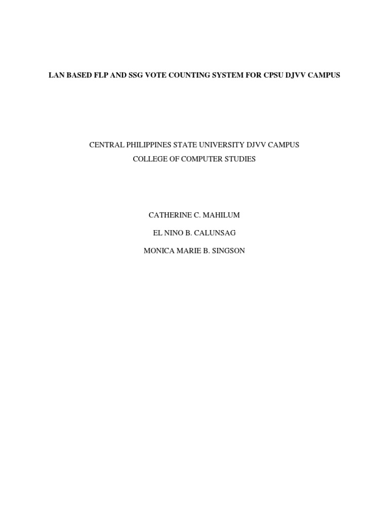 Lan Based FLP and SSG Vote Counting System For Cpsu DJVV Campus | PDF