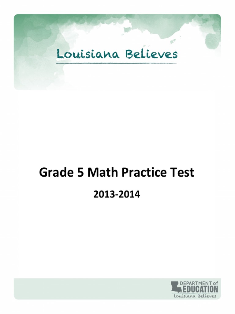 Practice Test Math Grade 5 PDF | PDF | Educational Assessment ...