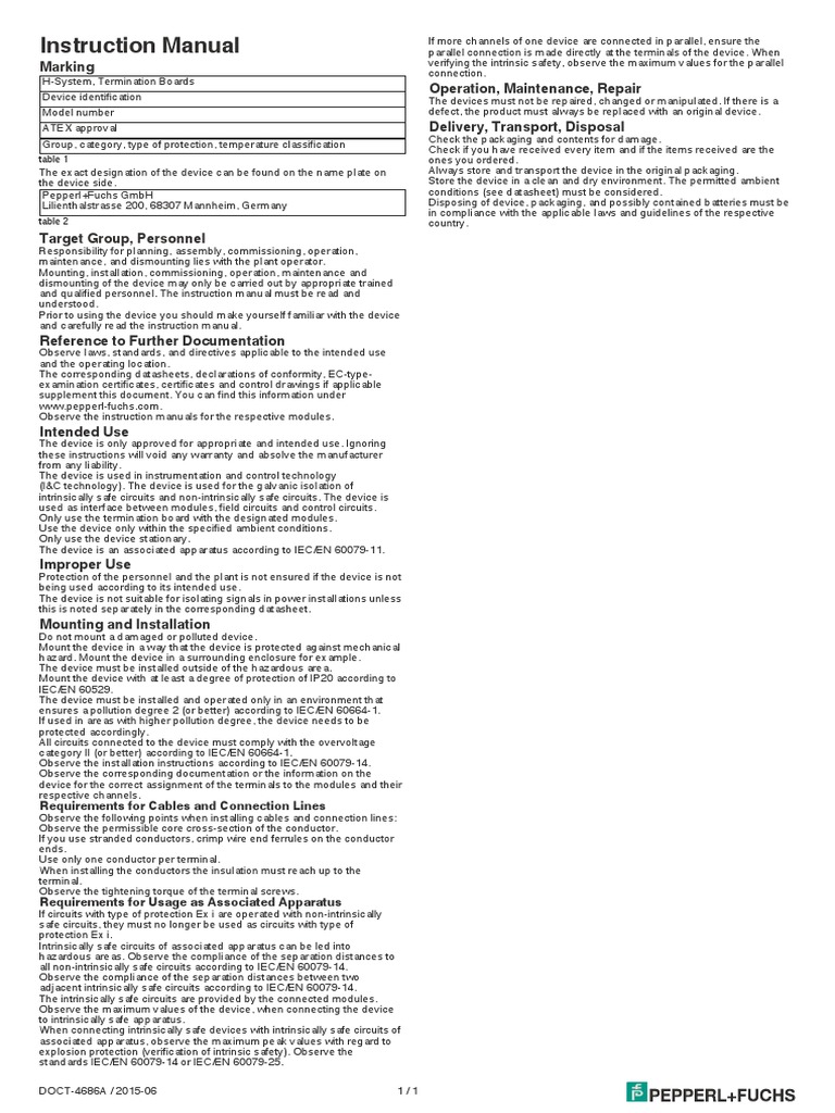 Instruction Manual: Marking Operation, Maintenance, Repair Delivery ...