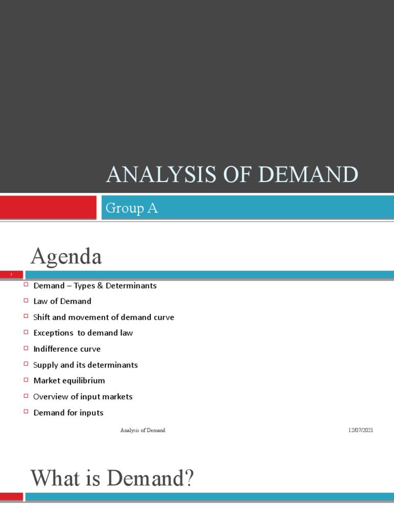 Analysis of Demand: Group A | PDF | Supply And Demand | Demand