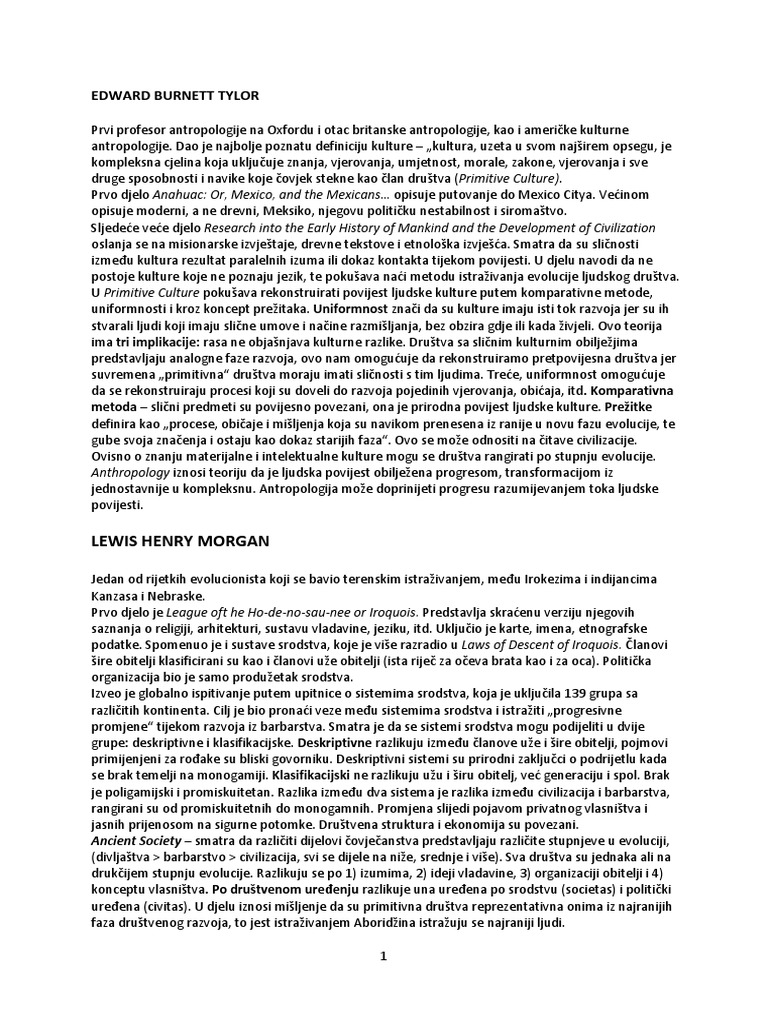 Uvod U Kulturnu Antropologiju | PDF