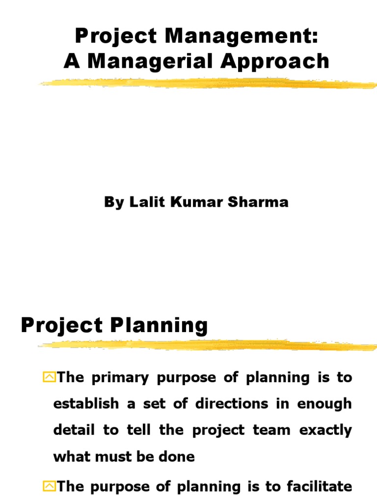Project Management: A Managerial Approach: by Lalit Kumar Sharma | PDF ...