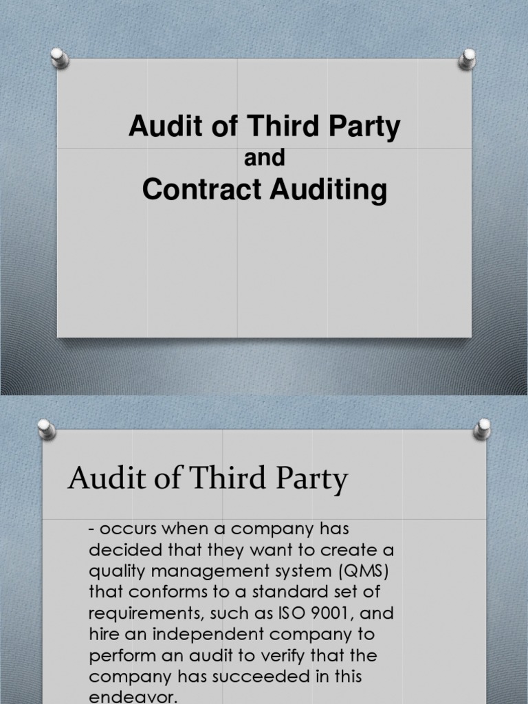 Audit of Third Parties Prssentation | PDF | Audit | Quality Management