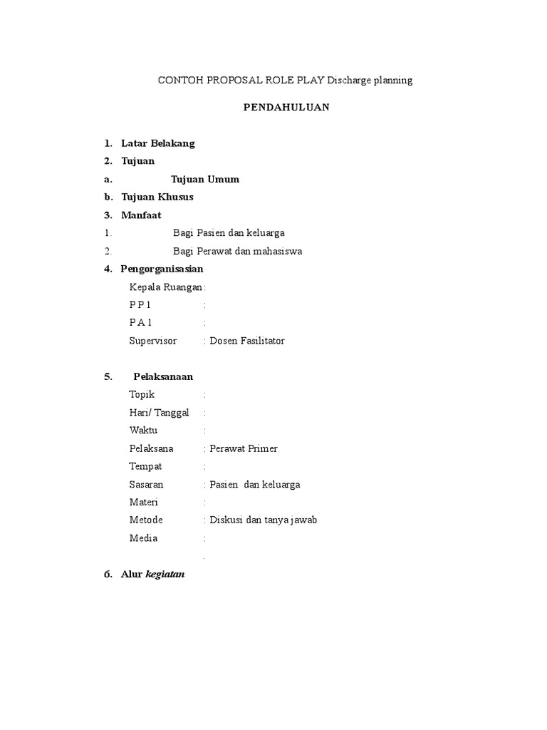 Contoh Proposal Role Play Manajemen | PDF