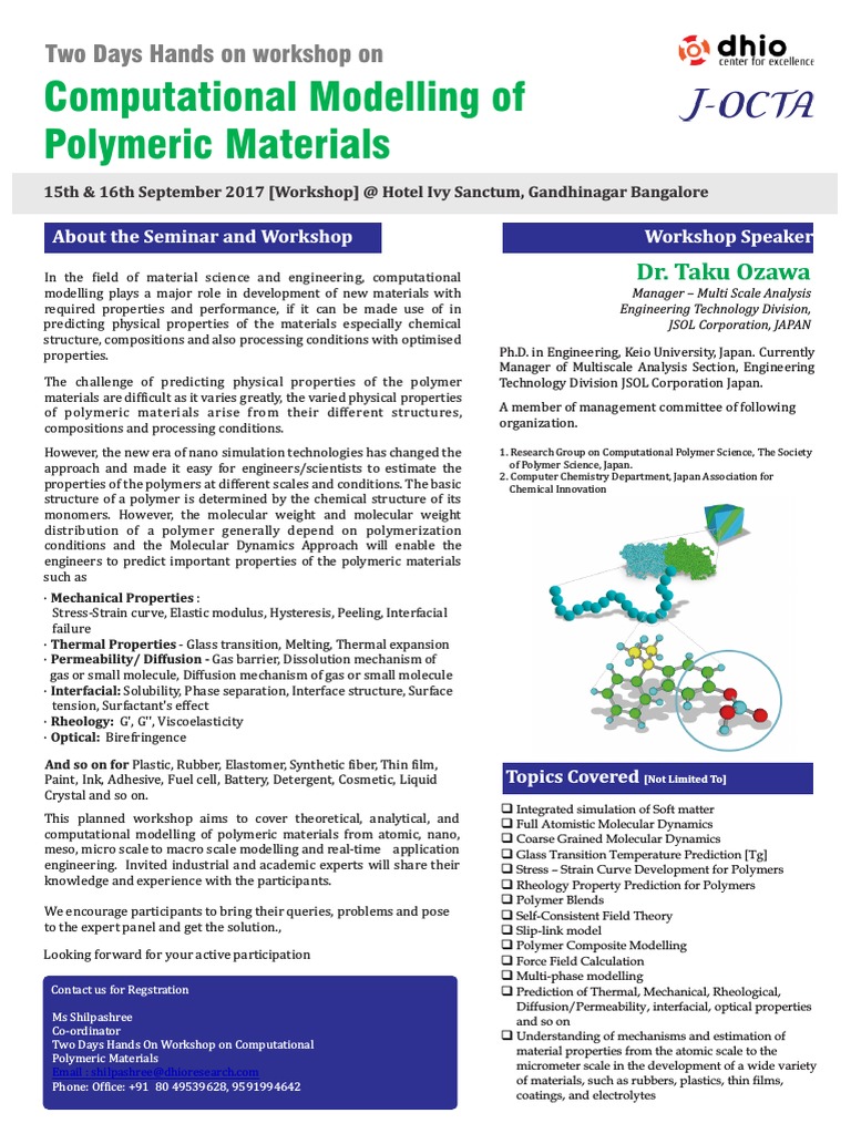 Two Days Hands On Workshop Computational Modelling of Polymeric ...