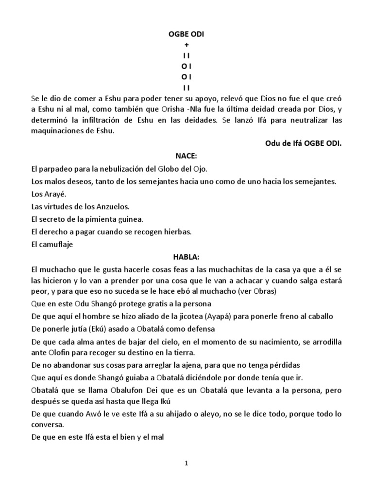 Ogbe Odi | PDF | Pollo | Dios