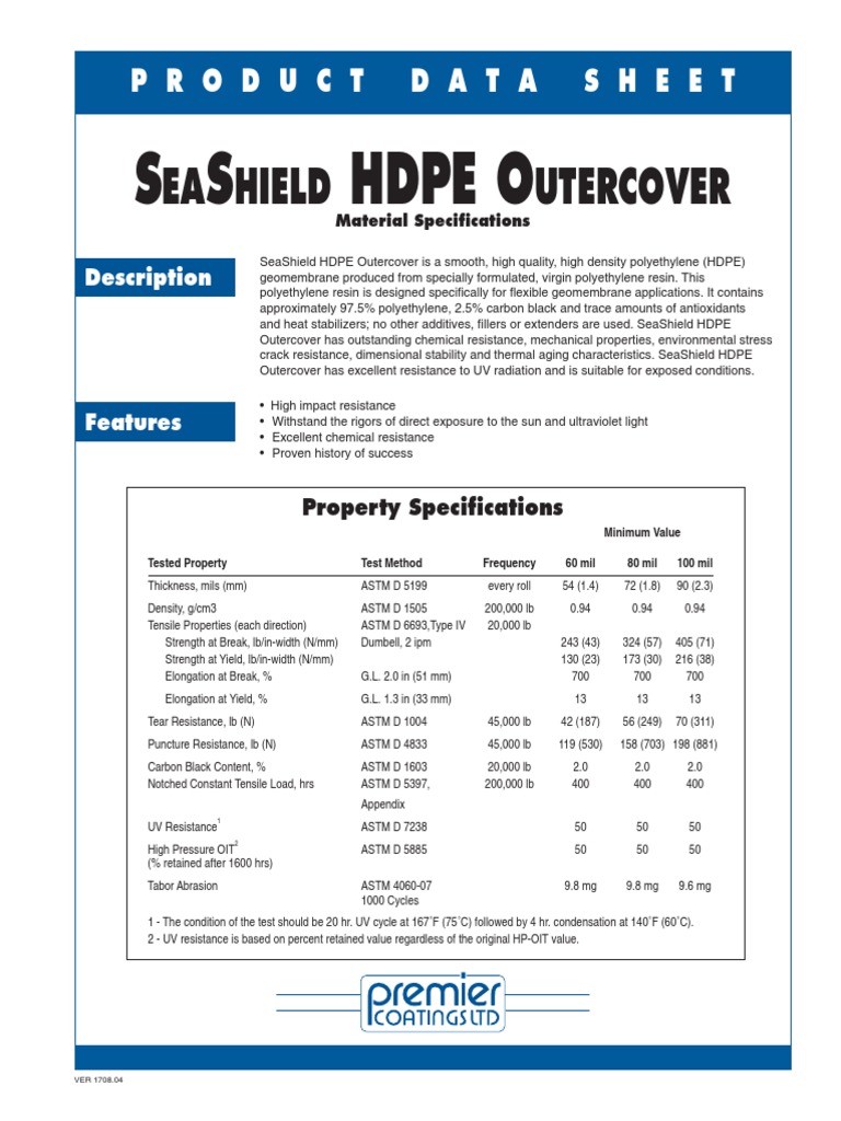 DENSO SeaShield HDPE Outercover | PDF | Polyethylene | Ultraviolet