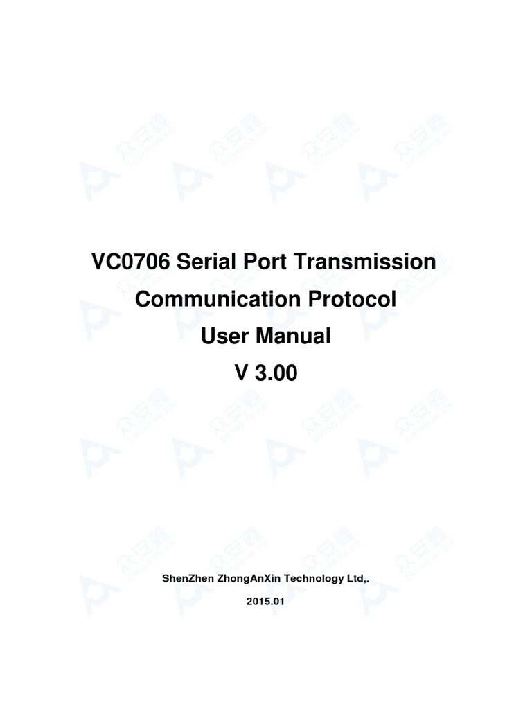 VC0706 Serial Port Transmission Communication Protocol User Manual | PDF | Flash Memory | Port ...