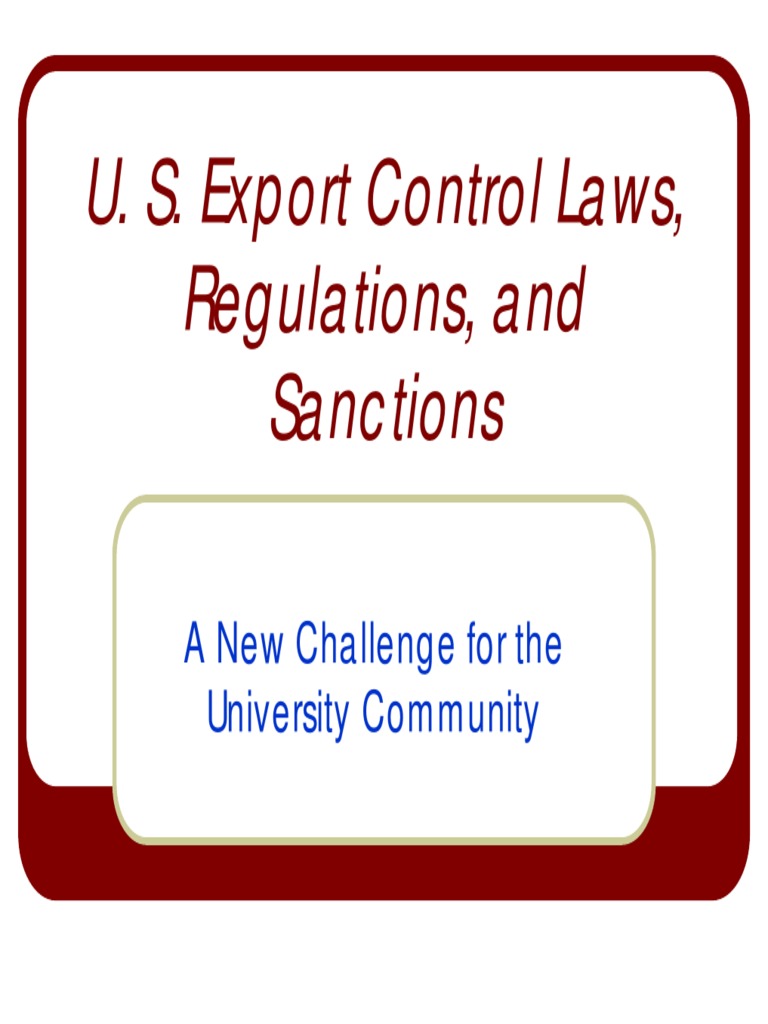 Export Control Basics | PDF | Office Of Foreign Assets Control ...