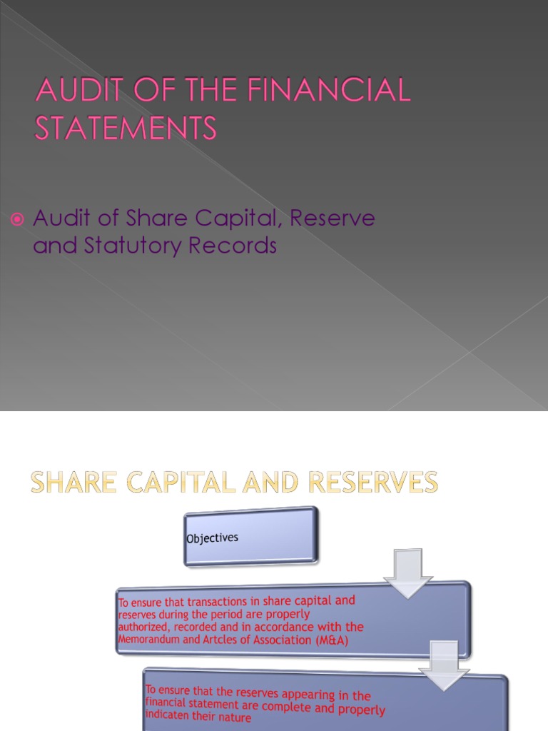 Audit of Share Capital | PDF | Audit | Cheque