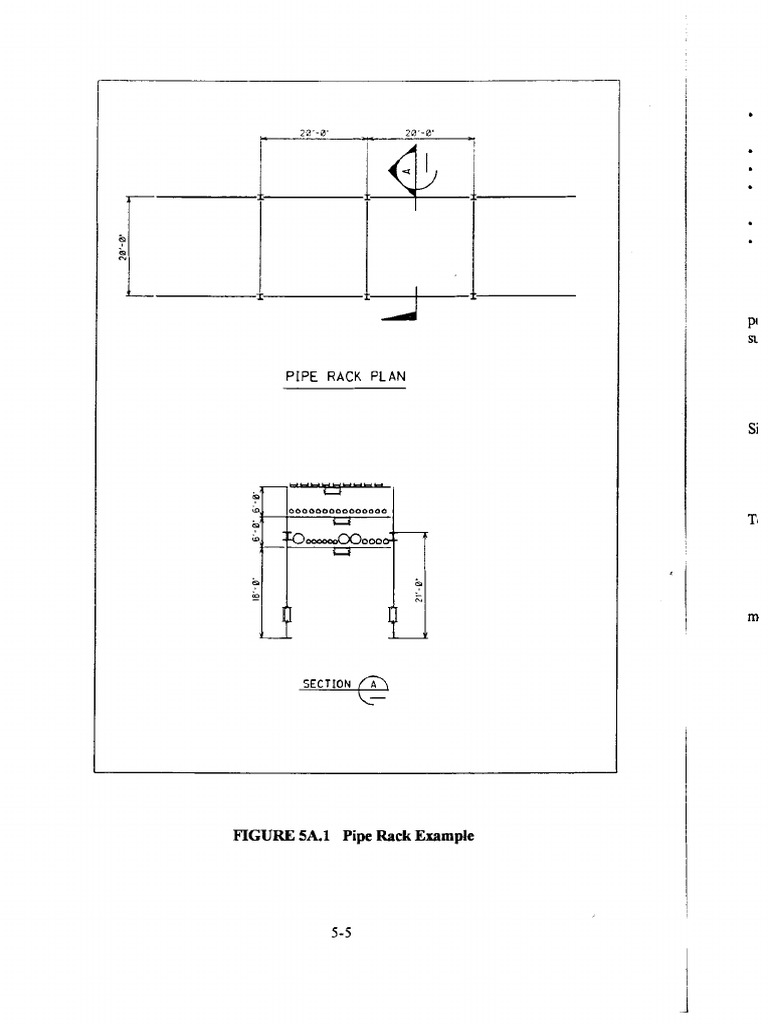 Pipe Rack Plan and Section Example | PDF