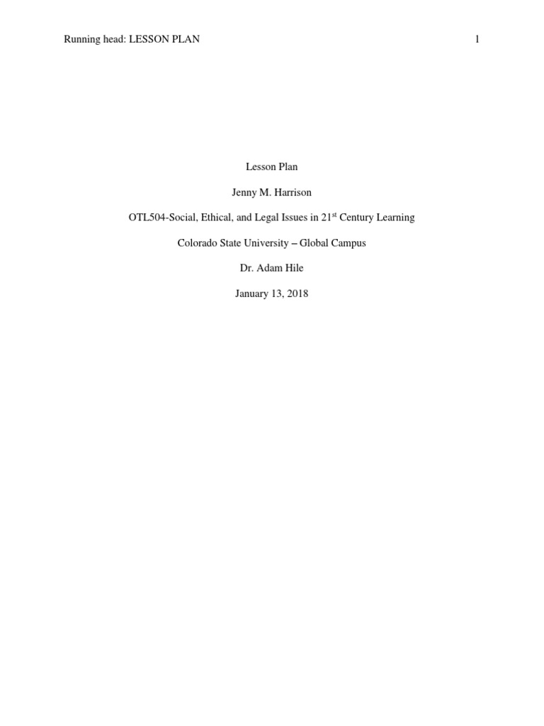 Module 8 Lesson Plan | PDF | Lesson Plan | Teaching