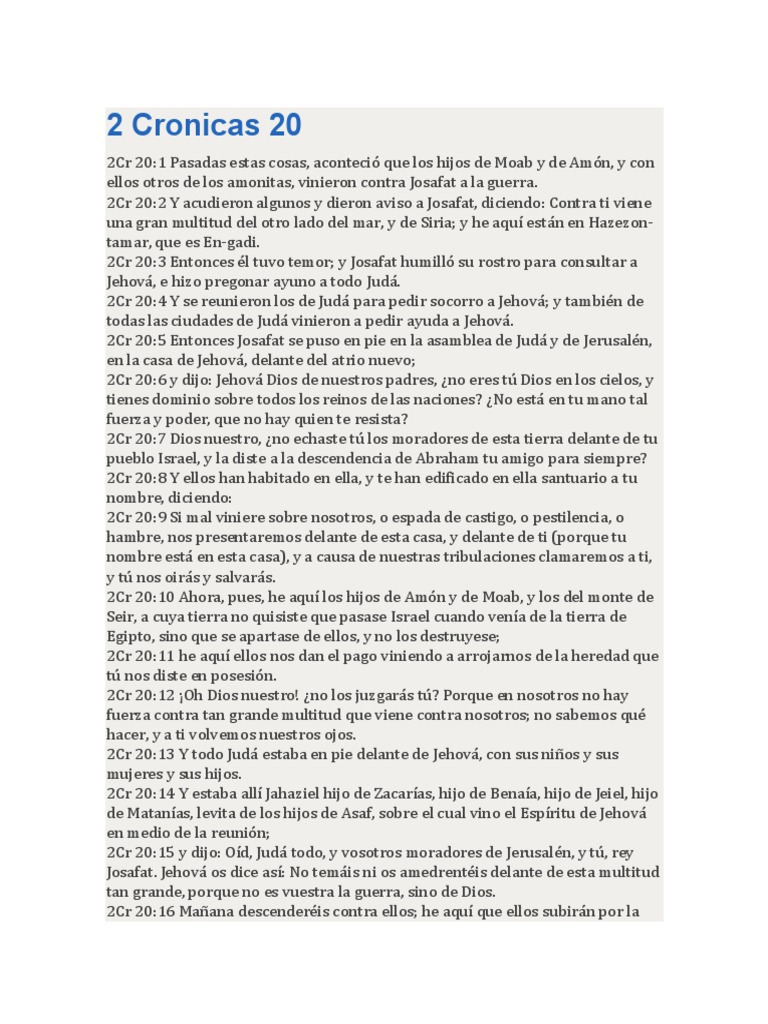 2 Cronicas 20 | PDF | Biblia hebrea | Viejo Testamento