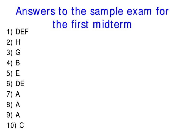 Answers To The Sample Exam For The First Midterm | PDF