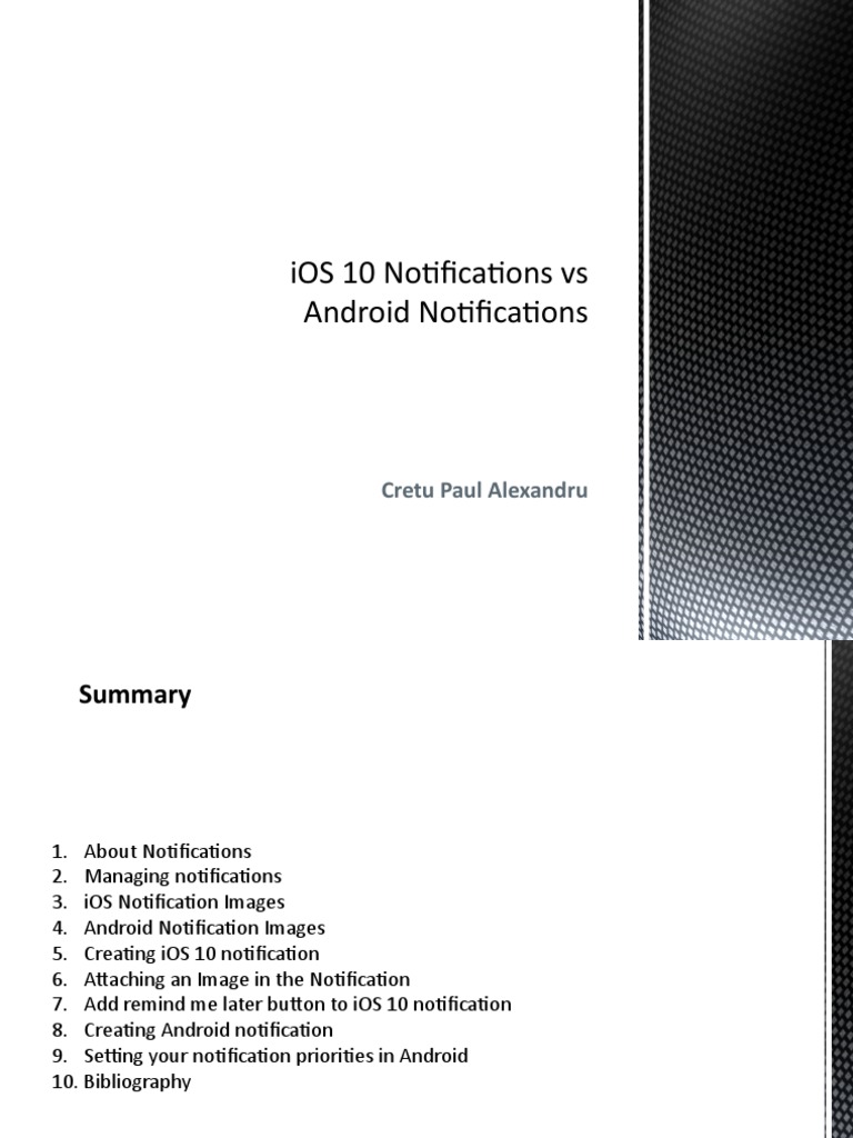 iOS Notifications Vs Android Notifications | PDF | Ios | Android ...