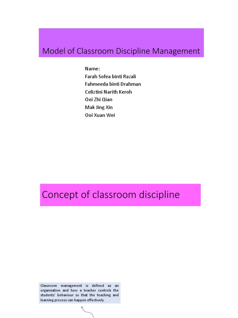 Canter Assertive Discipline Model | Classroom Management | Classroom