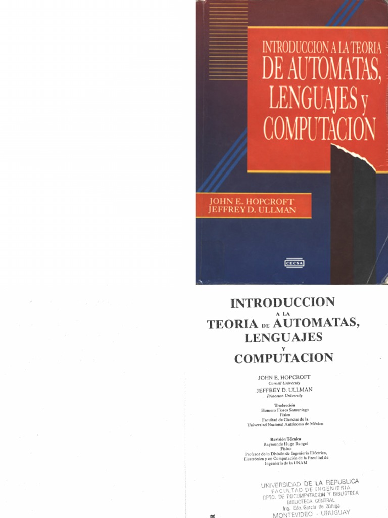 Introduccion A La Teoria de Automatas, Lenguajes y Computacion - Hopcroft, Ullman1ed PDF | PDF