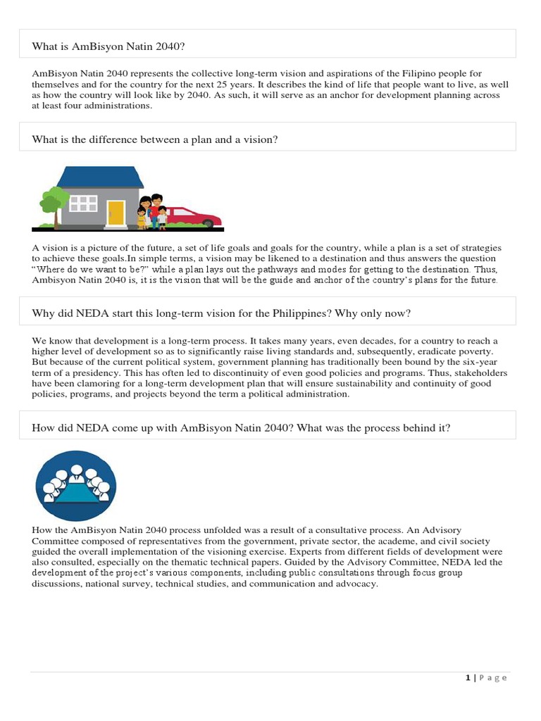 AmBisyon Natin 2040: Vision for the Future | PDF | Philippines | Public ...