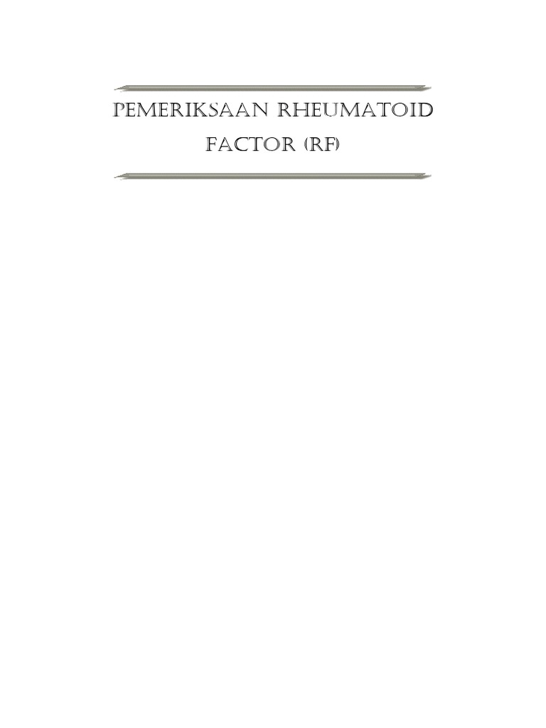 Pemeriksaan Rheumatoid Factor | PDF
