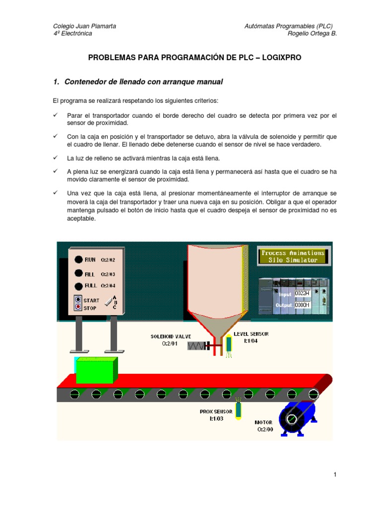 Guia 10 - Problemas Programacion PLC - Logixpro PDF | PDF | Science ...
