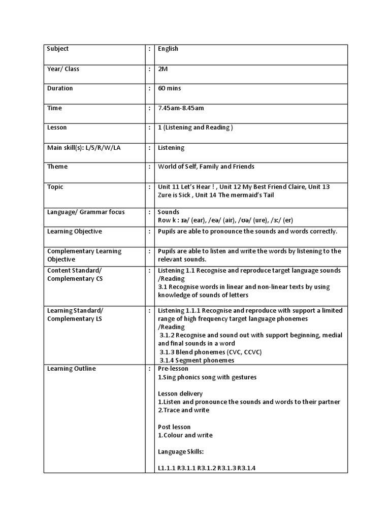 Cefr Lesson Plan | PDF | Lesson Plan | Reading (Process)