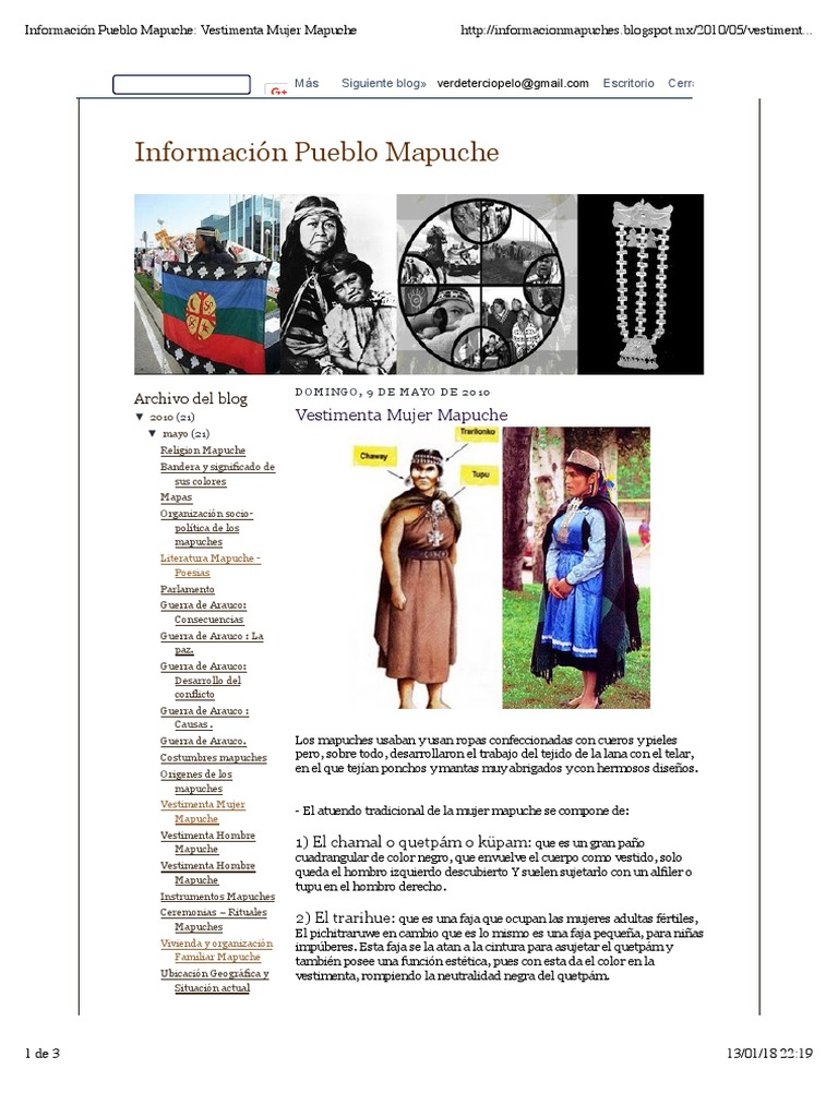 Información Pueblo Mapuche Vestimenta Mujer Mapuche Pdf Ropa