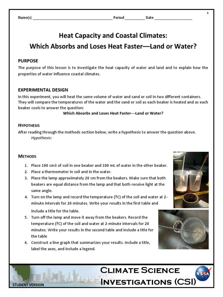 Land vs Water Student | Oceans | Atmosphere Of Earth