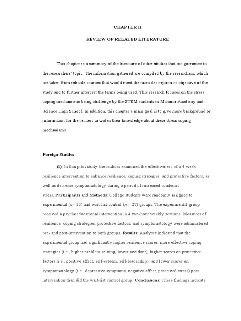 Chapter II Pr1 | Coping (Psychology) | Psychological Resilience