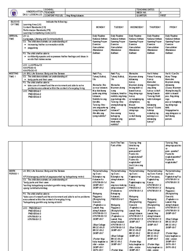 Kinder-Dll Week 4 | PDF