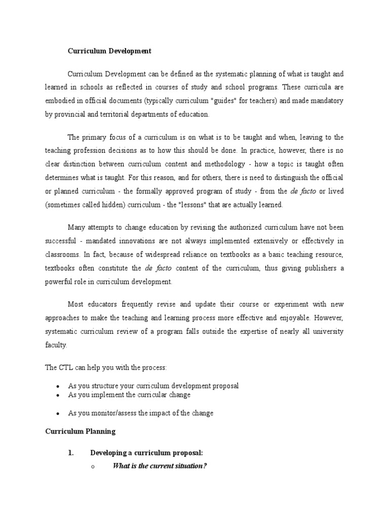 Curriculum Development | PDF | Curriculum | Teachers