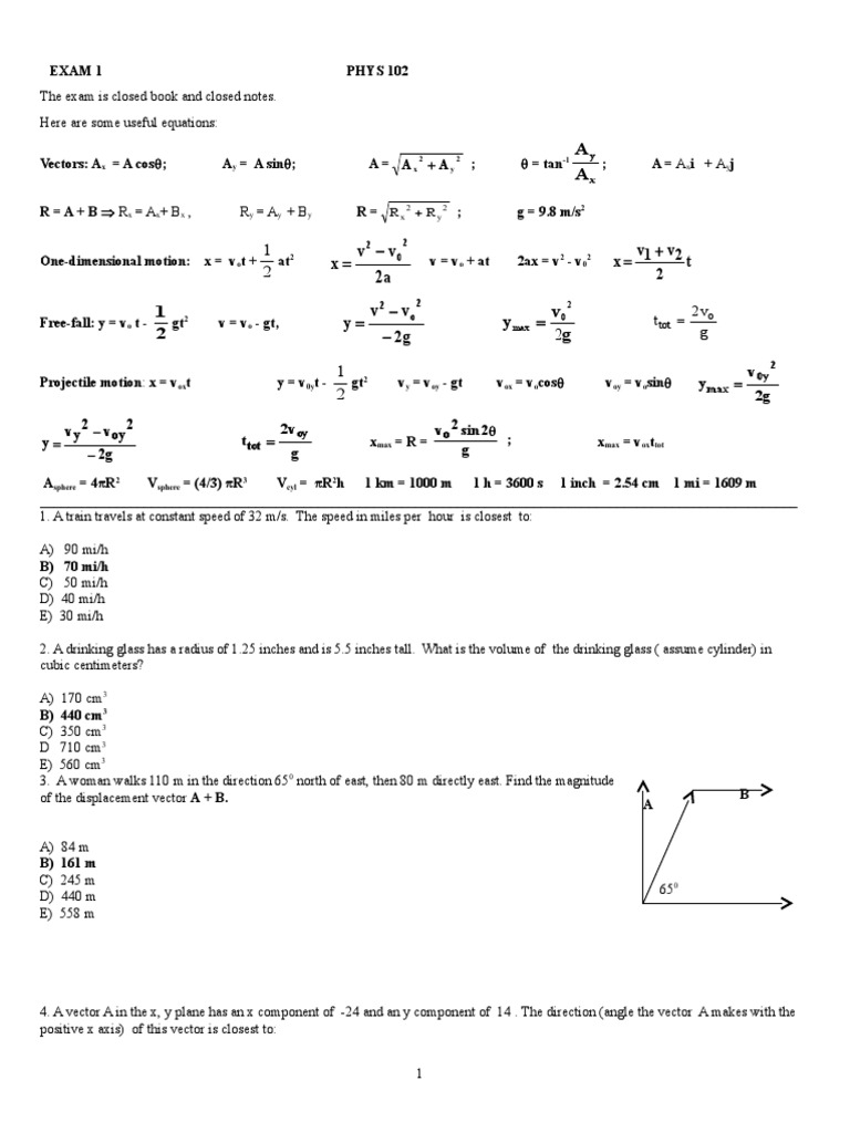 Projectile Motion Sample Test | PDF | Acceleration | Velocity