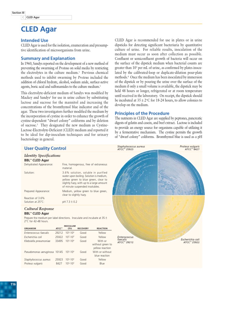 CLED_Agar | Colony Forming Unit | Growth Medium