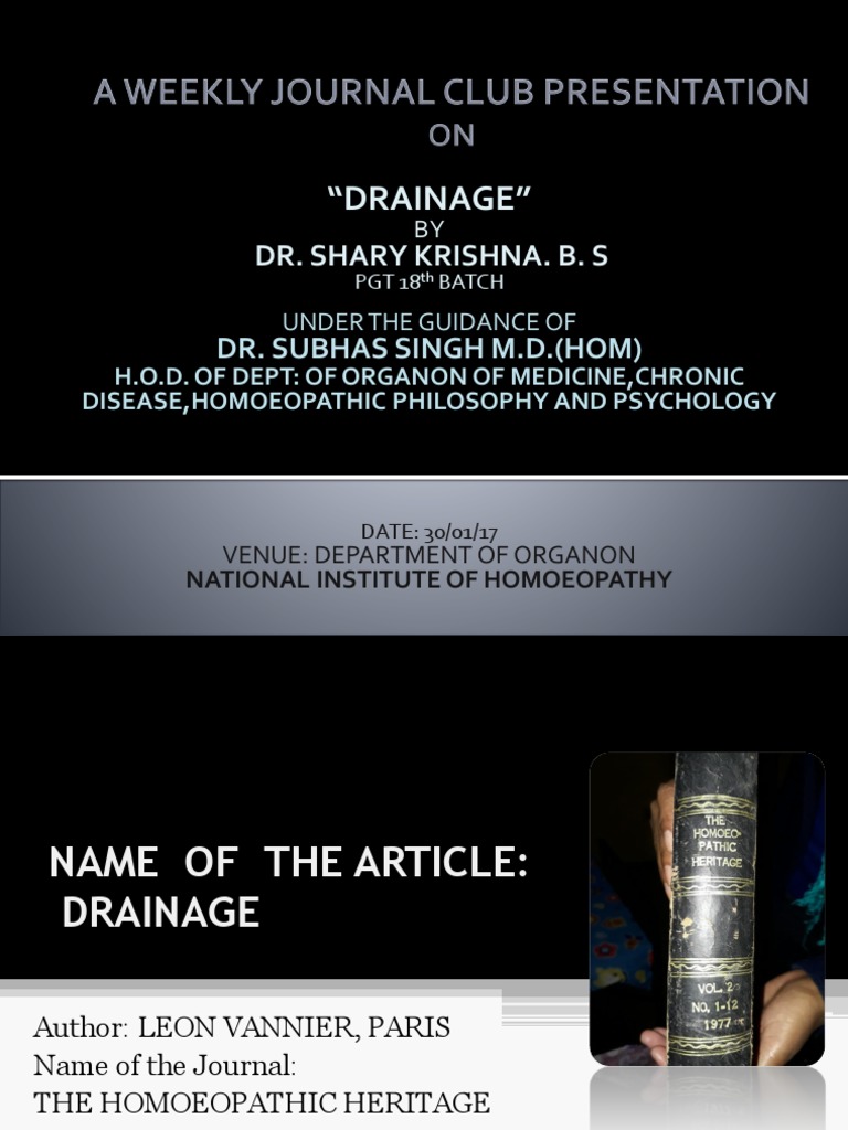 A Weekly Journal Club Presentation | PDF | Homeopathy | Medicine