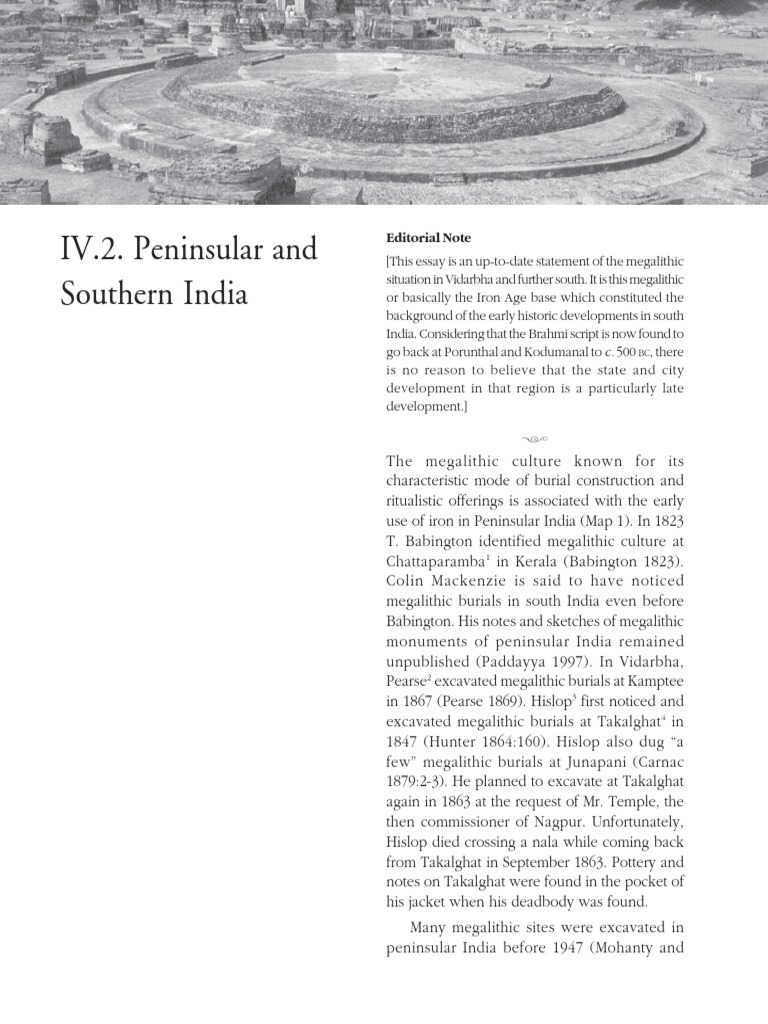 Megalithic and Early Iron Age Culture of | PDF | Excavation ...