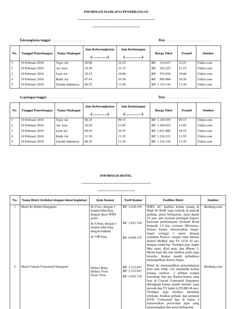 Informasi Maskapai Penerbangan | PDF