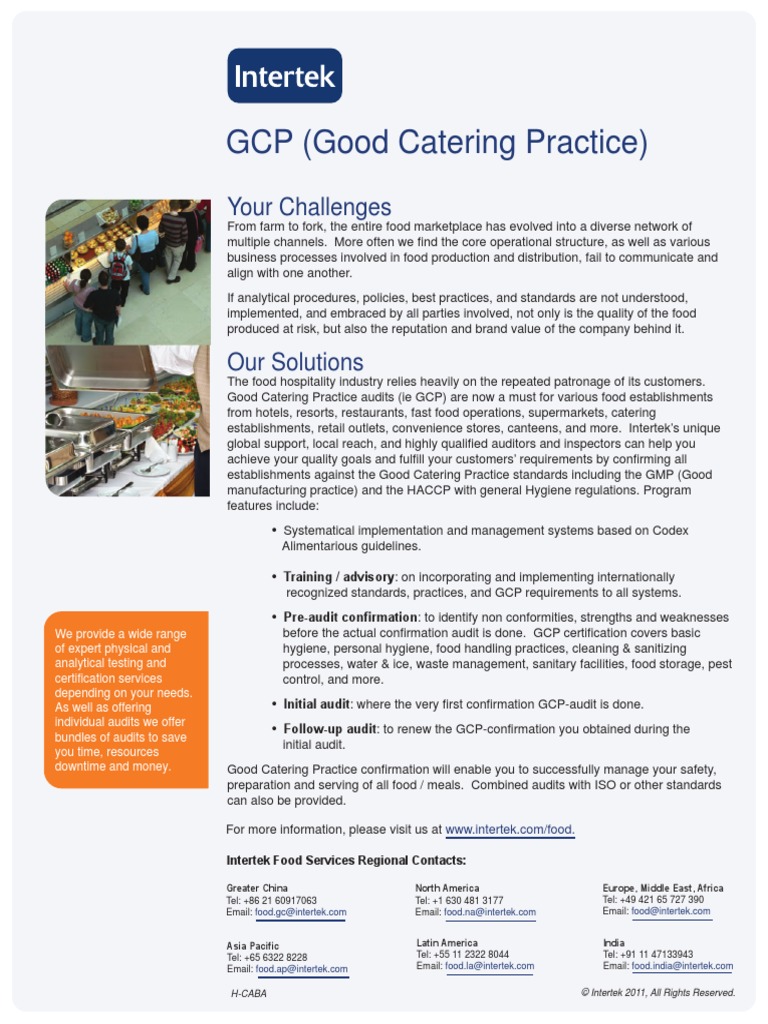 Good Catering Practices PDF | PDF | Hygiene | Audit