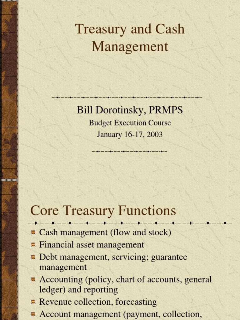 Treasury Cash Management | PDF | Debt | Securitization