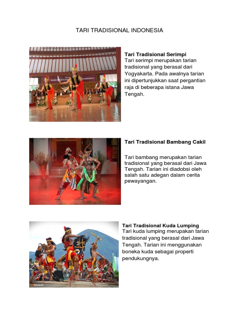 5 Contoh Tari Tradisional Indonesia | PDF