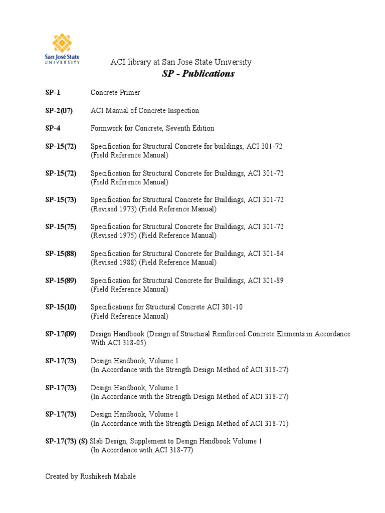ACI Books List | Download Free PDF | Prestressed Concrete | Fibre ...