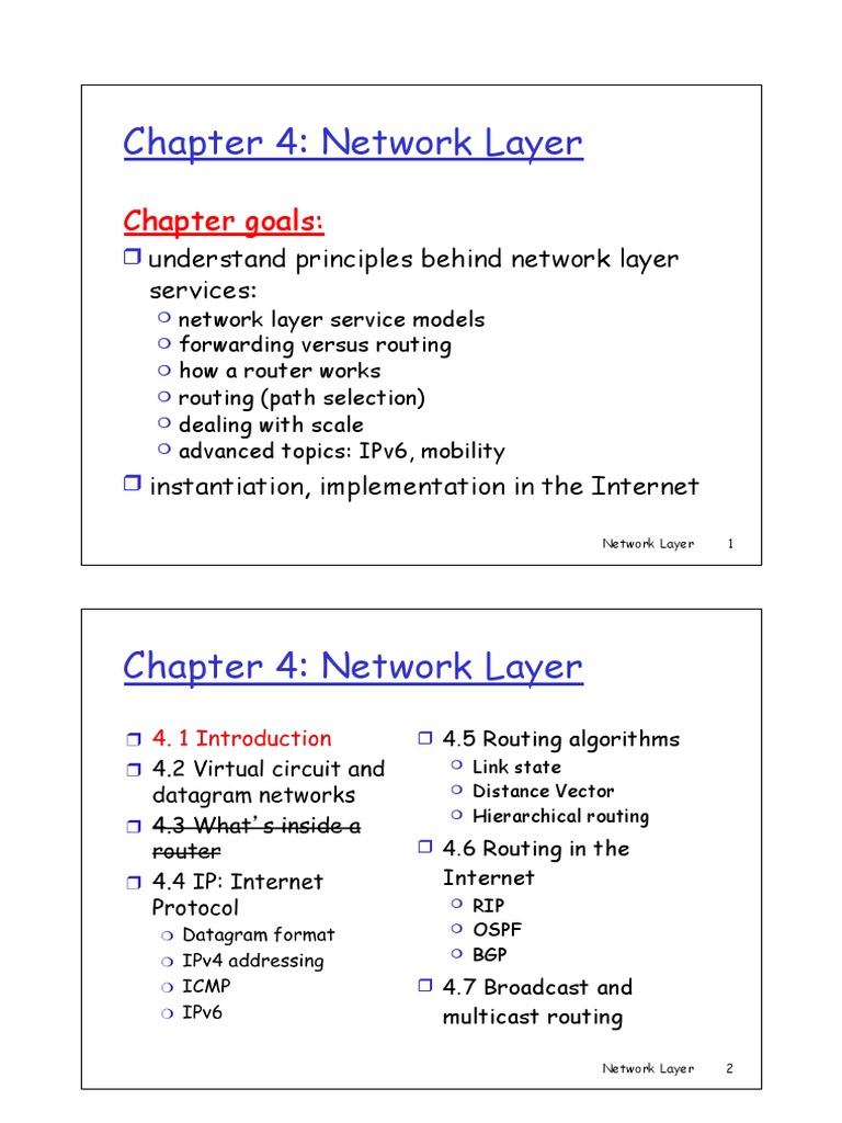 Chapter 4: Network Layer | PDF | I Pv6 | Ip Address